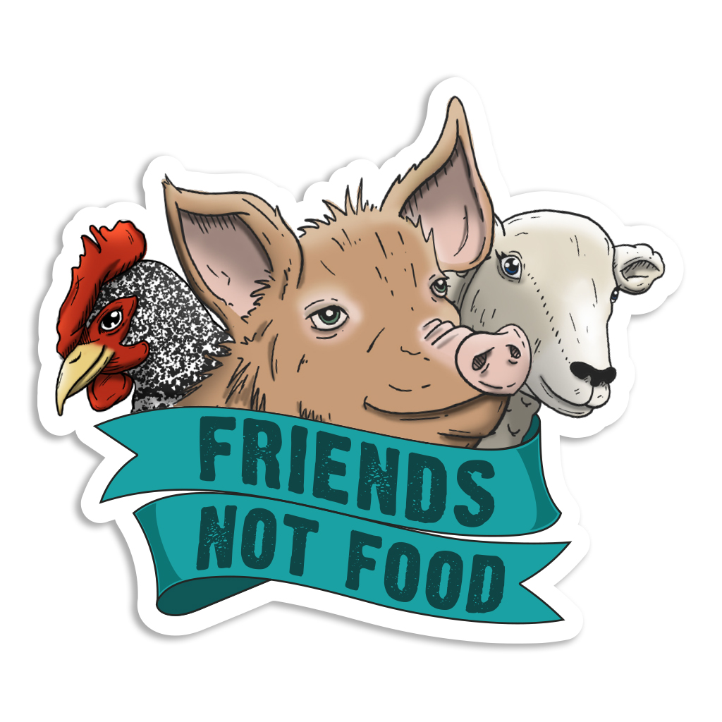 Friends Not Food – Kiss-Cut Sticker | Little Hill Market